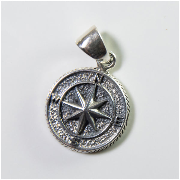PR004C - Sterling Silver Compass Pendant & Chain – silverby-e.co.za